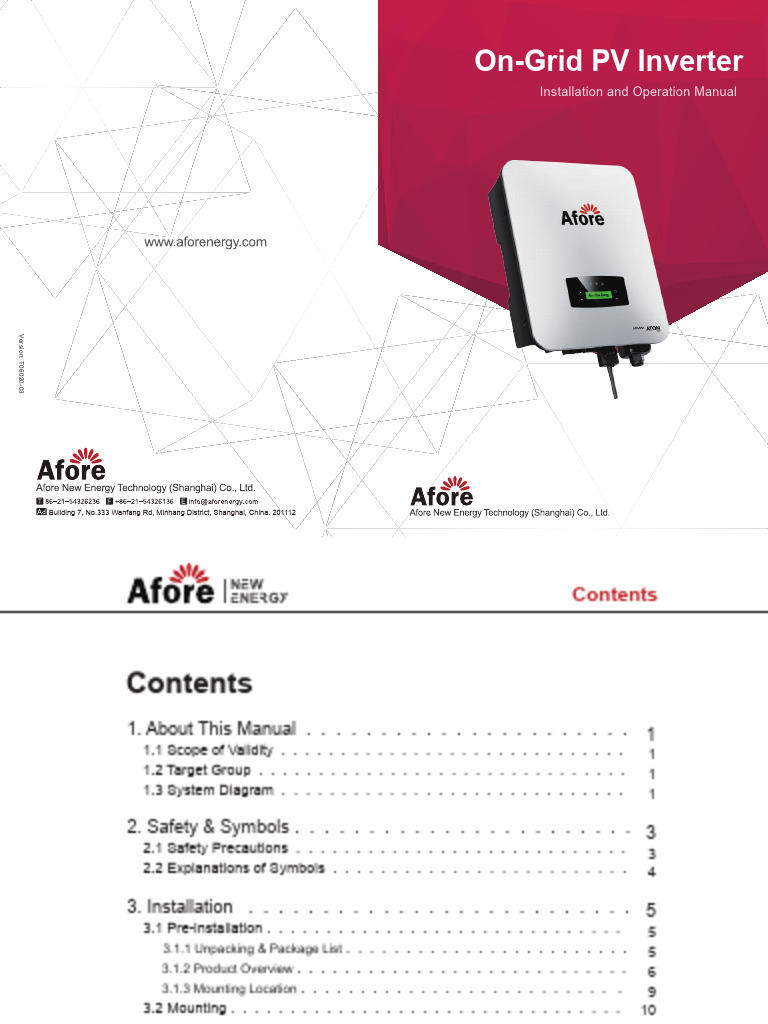 ATON Series Three-Phase (3-25kW) User's Manual | PDF | Photovoltaics | Electrical Connector