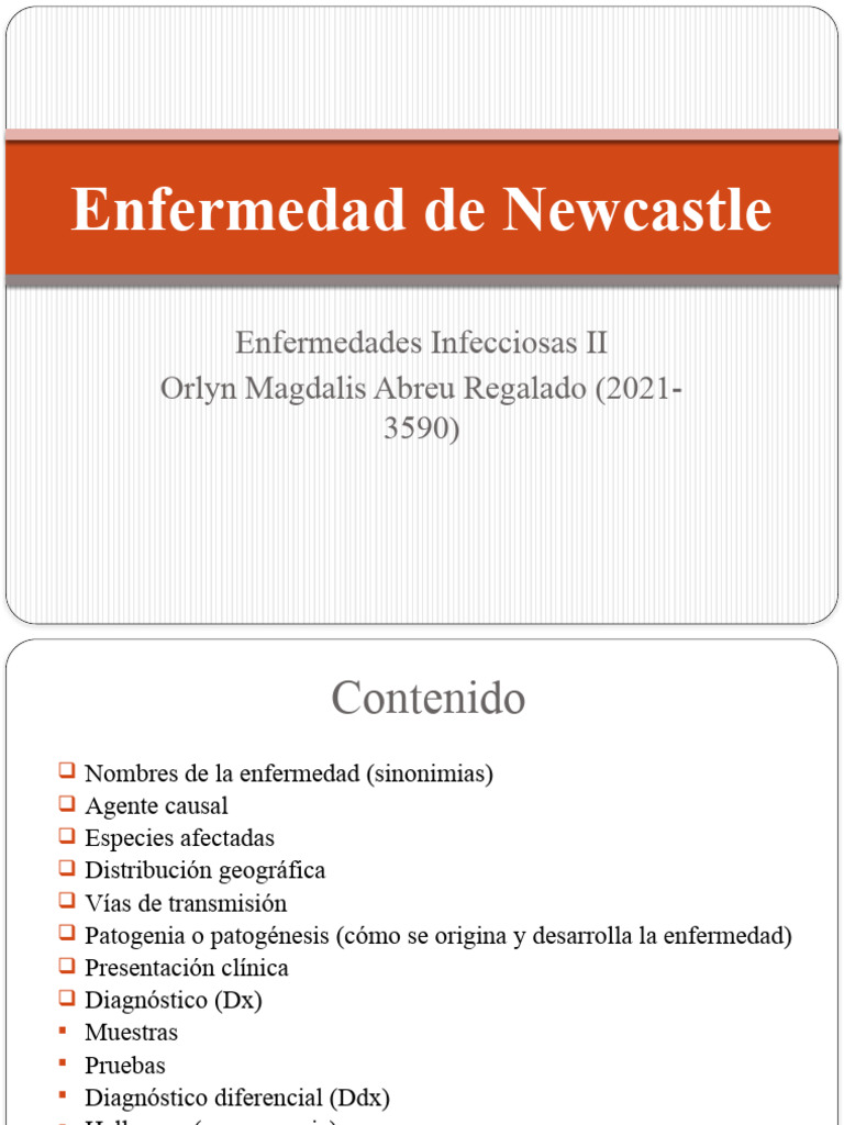 Enfermedad de Newcastle en Aves: Guía Completa | PDF | Infección | Virus