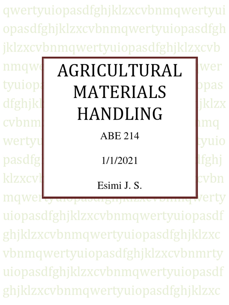 Abe 214 Lecture Note | PDF | Liquids | Forklift