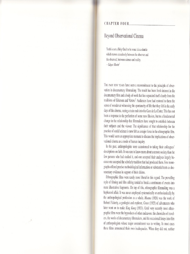MacDougall, David. 1998. "Beyond Observational Cinema." in ...
