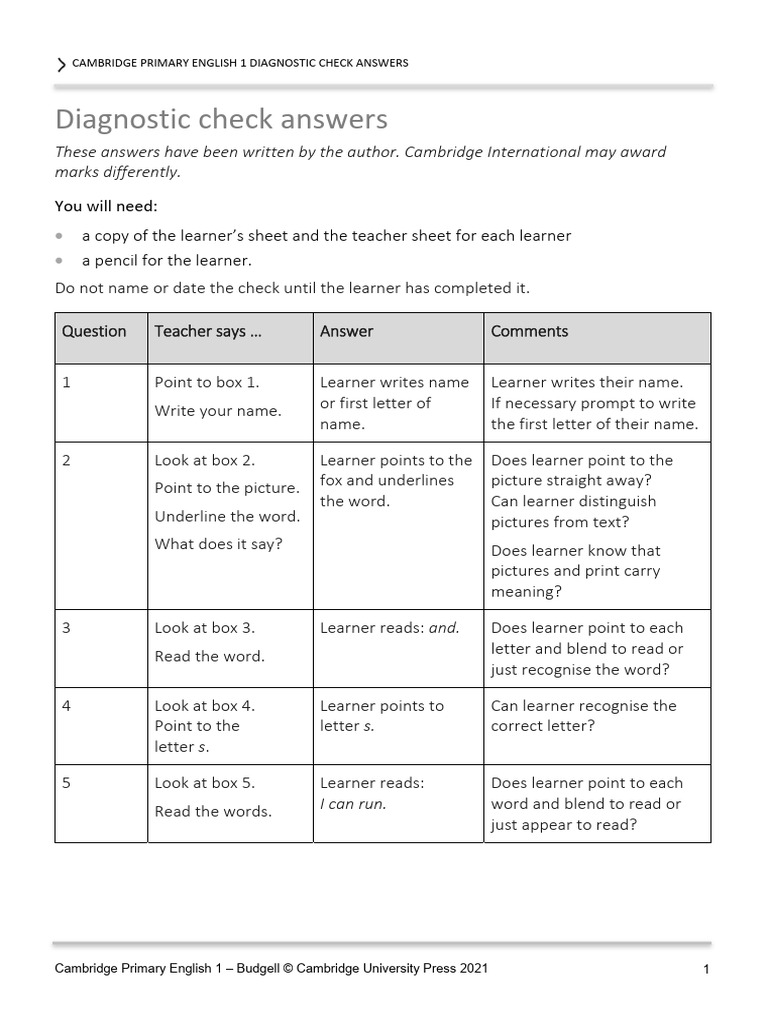 Pri Eng 2ed tr1 Diagnostic Check Answers | PDF | Human Communication ...