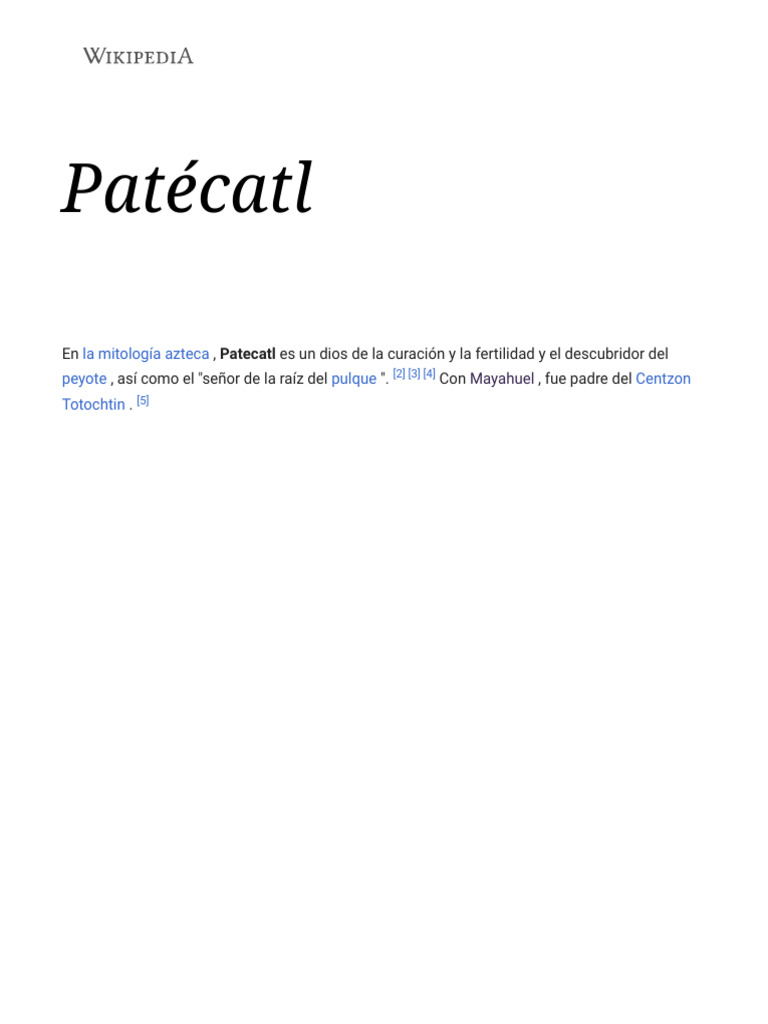 Patécatl - Wikipedia | PDF | azteca | Deidades