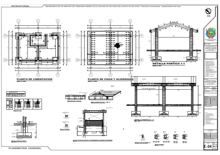 Estructuras: Planta de Cimentacion Planta de Vigas Y Aligeradas | PDF