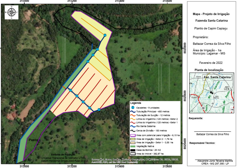 Mapa de Irrigação - Fazenda Santa Catarina | PDF | Geodésia | Cartografia