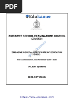 ZIMSEC A-Level Biology Syllabus 2025 | PDF | Biology | Cell (Biology)