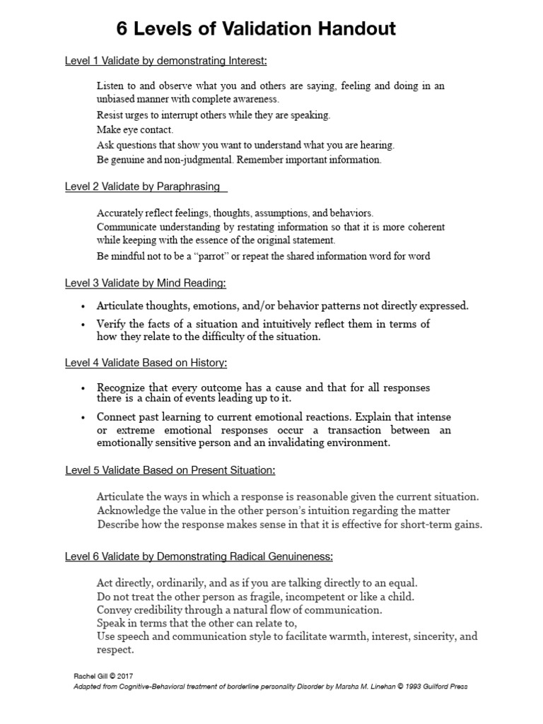 Validation Techniques Guide | PDF | Feeling | Thought