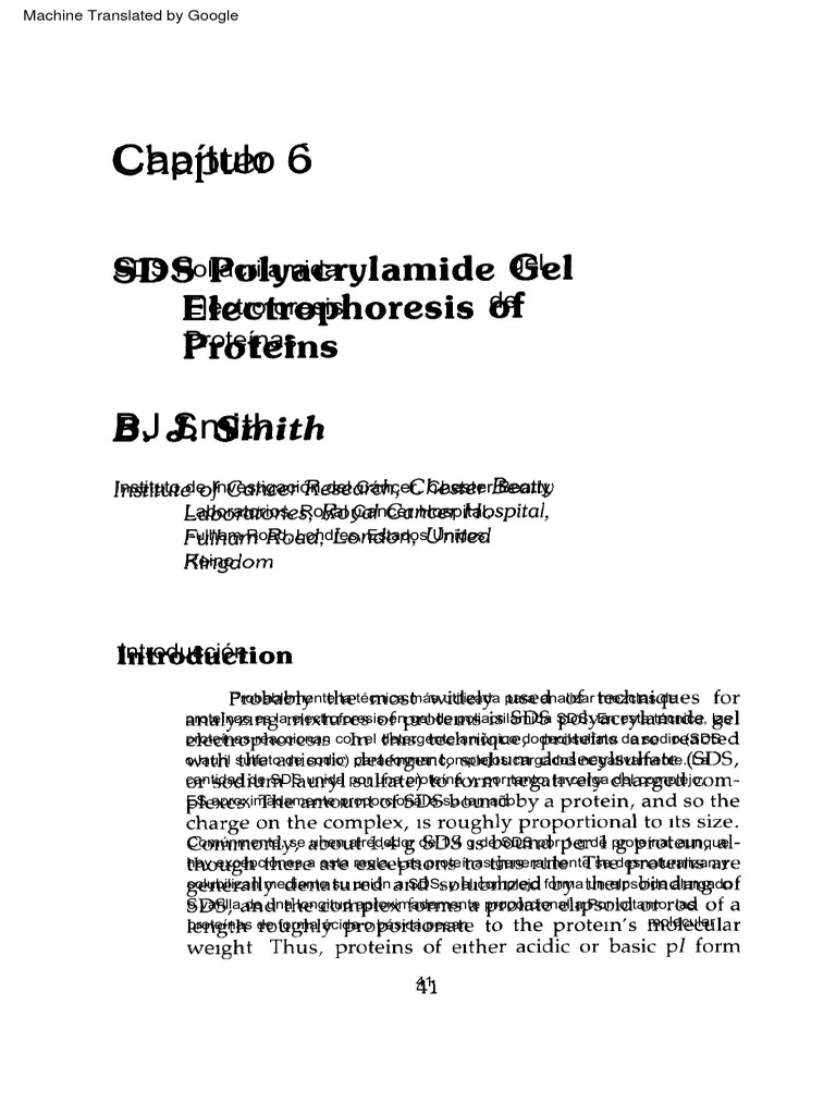 Sds Polyacrylamide Gel Electrophoresis of Proteins | PDF | Dodecil ...