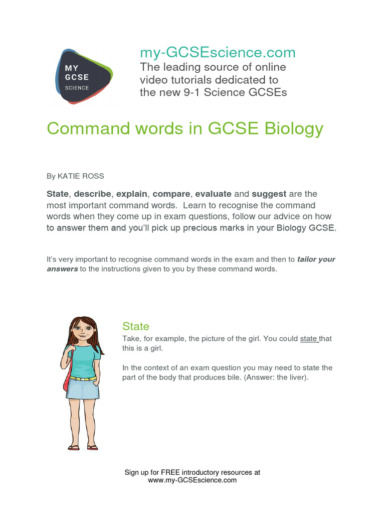 GCSE Biology Command Words Guide | PDF | Cellular Respiration | Cell ...