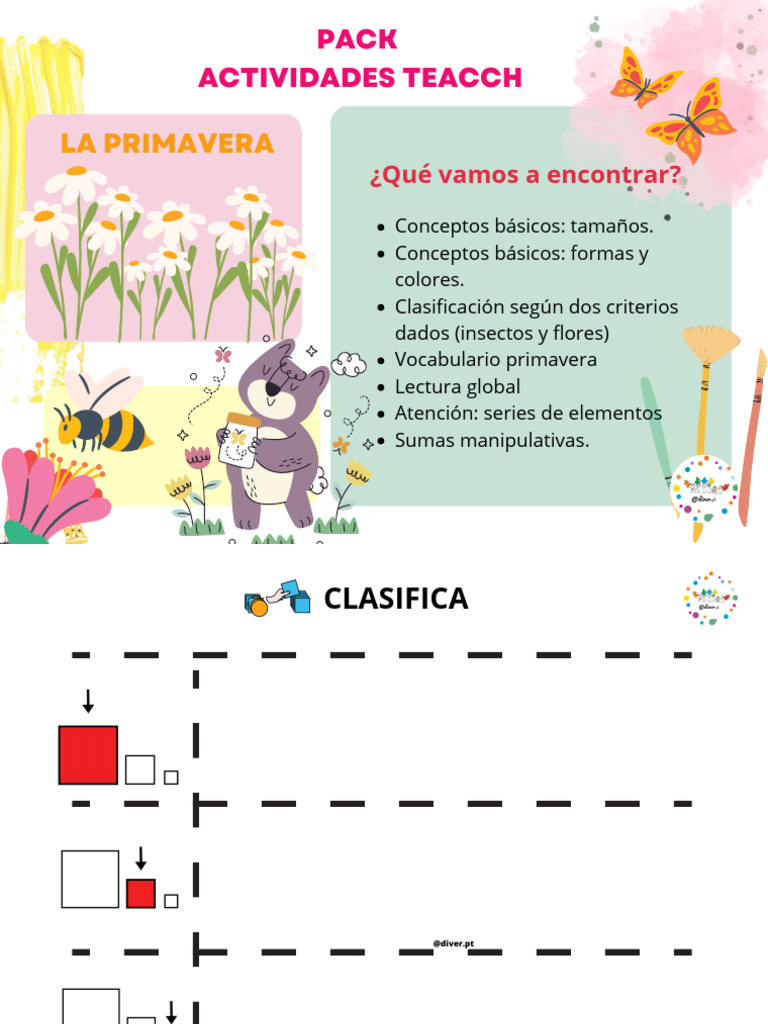 Pack Actividades Teacch La Primavera | PDF