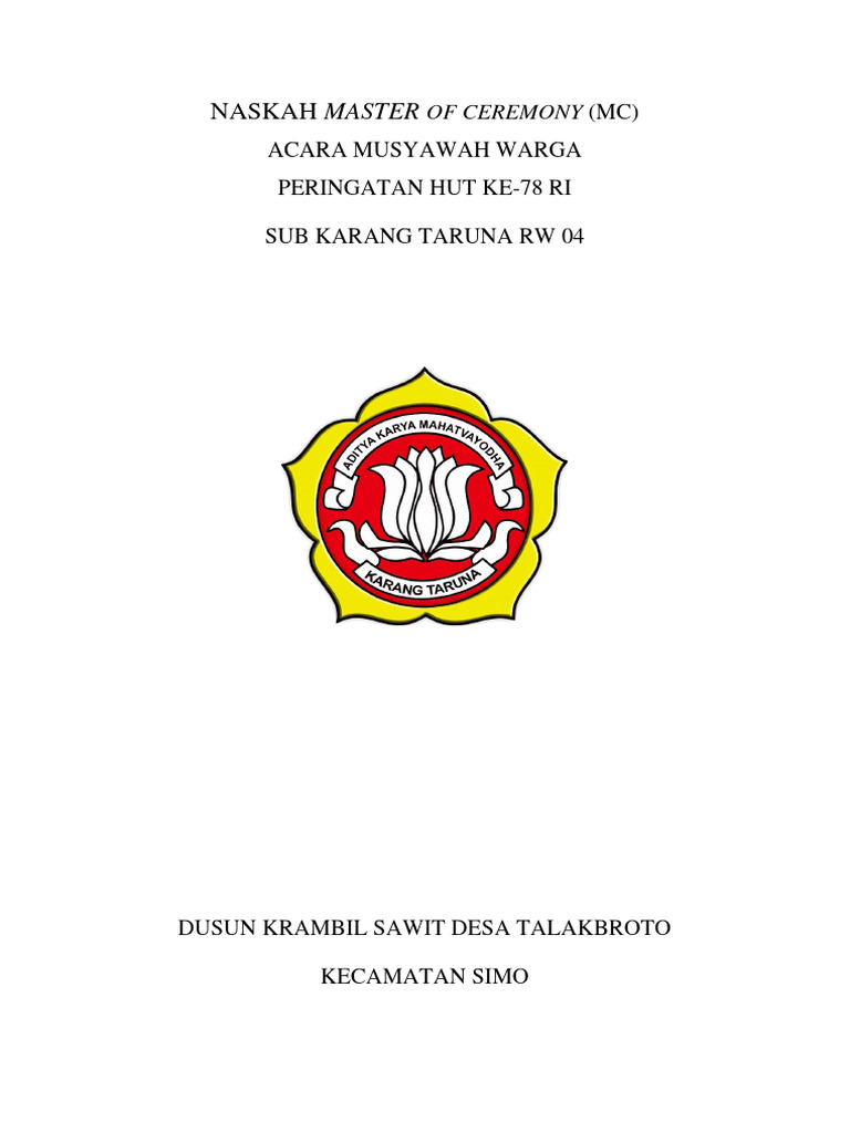 NASKAH MASTER OF CEREMONY Musyawarah | PDF