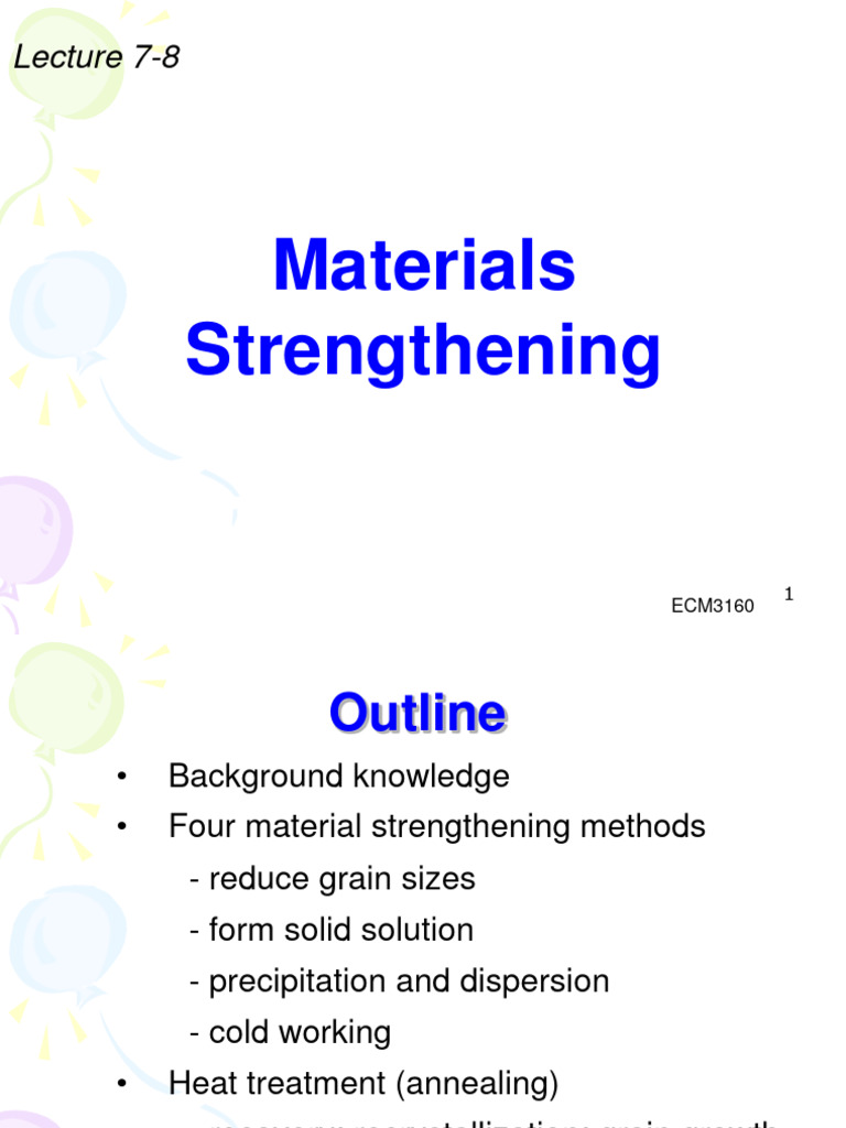 Lecture 7-8 PPT Slides - Materials Strengthening | Download Free PDF | Dislocation | Yield ...