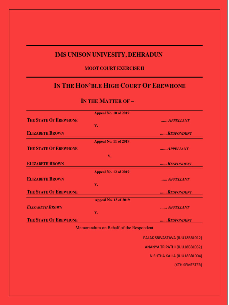 Class Moot 2 Respondent PDF F | PDF | Burden Of Proof (Law) | Prosecutor