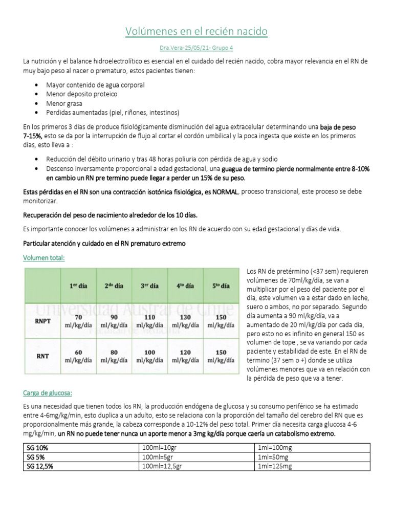 C46. Volúmenes en El Recién Nacido | PDF | Parto prematuro | Infantes