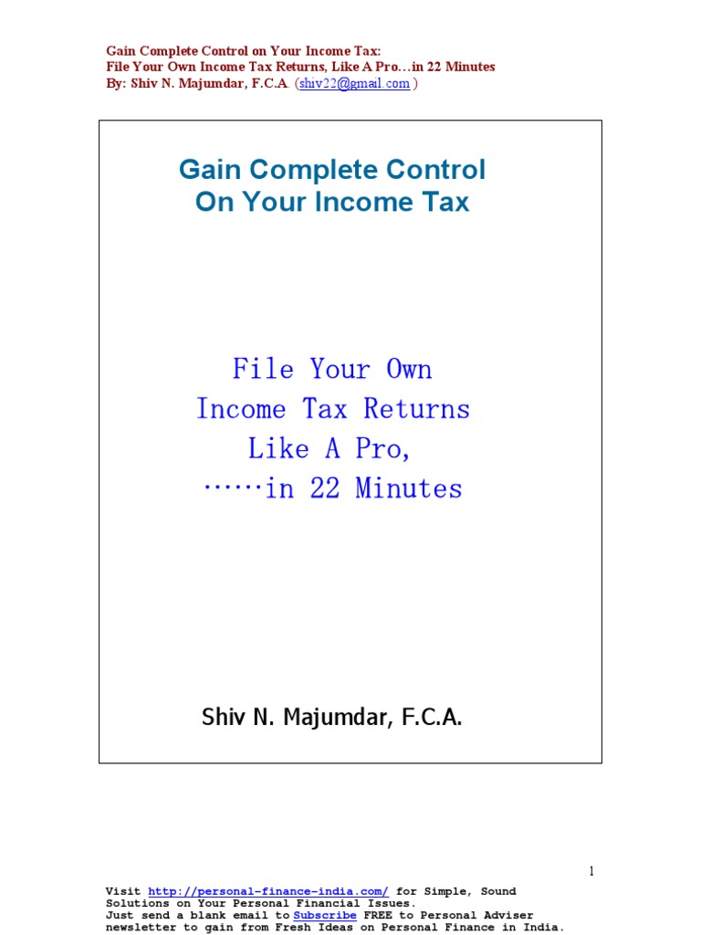 How To File Your Own Income Tax Return With Due Attention & Care by ...