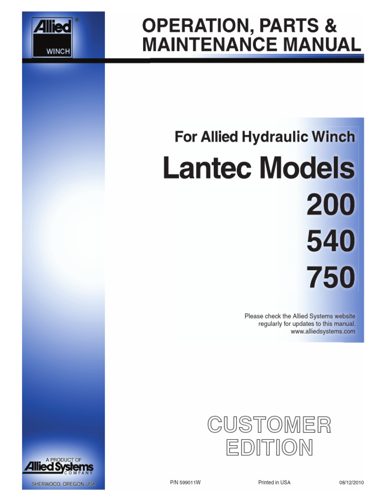 Manual de Op y Mantto Lantec Mod 200 - 030633 | PDF | Pump | Clutch