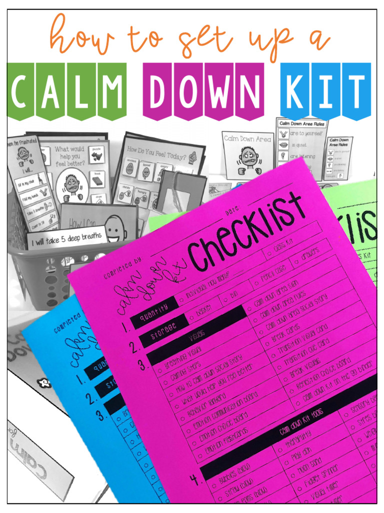 Calm Down Kit Checklist Freebie | PDF