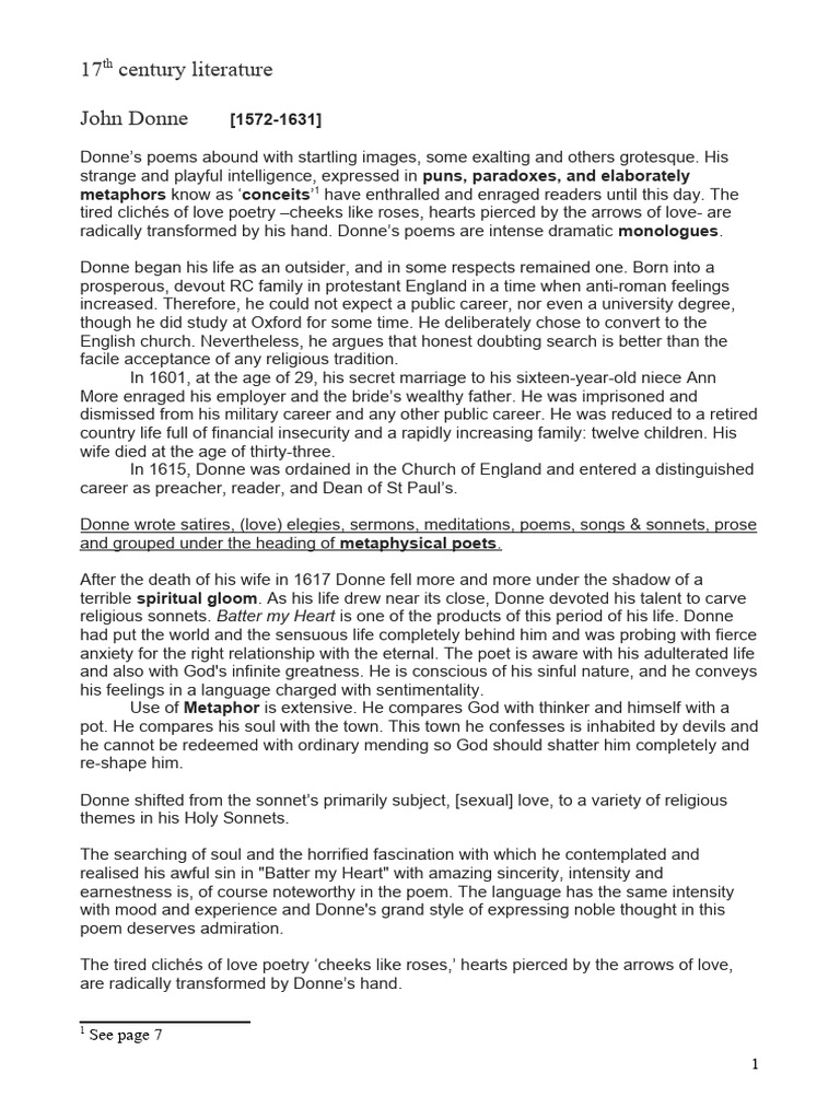 Holy Sonnets John Donne Pdf Stanzaic Form Composition