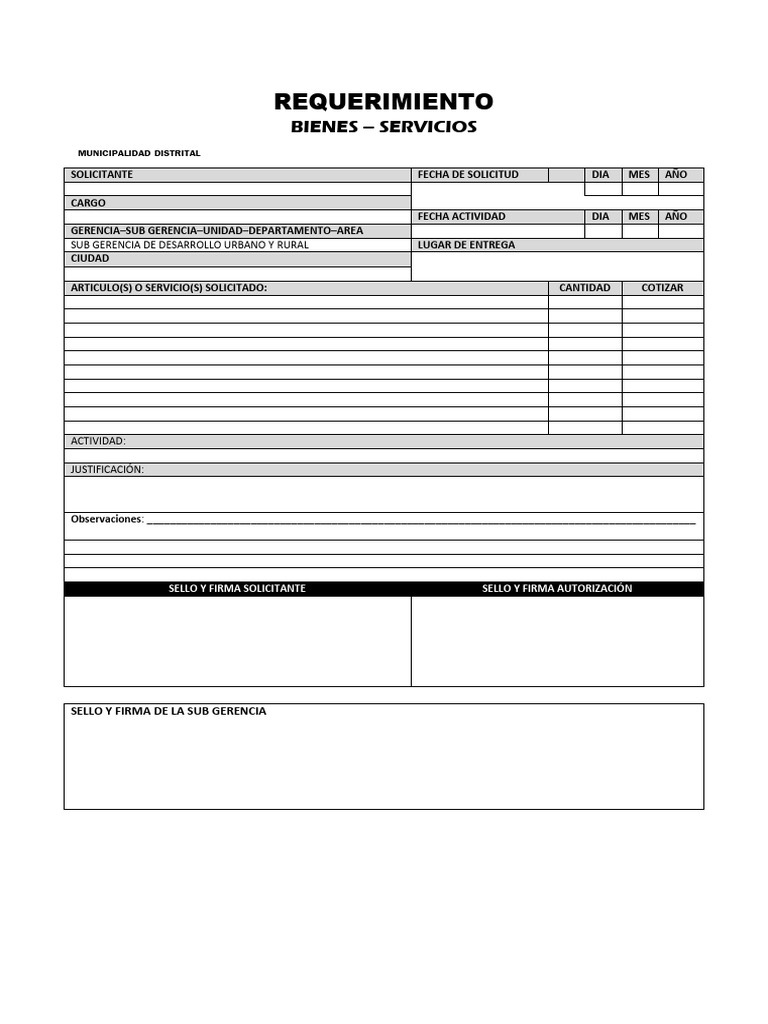 Modelo de Requerimiento | PDF