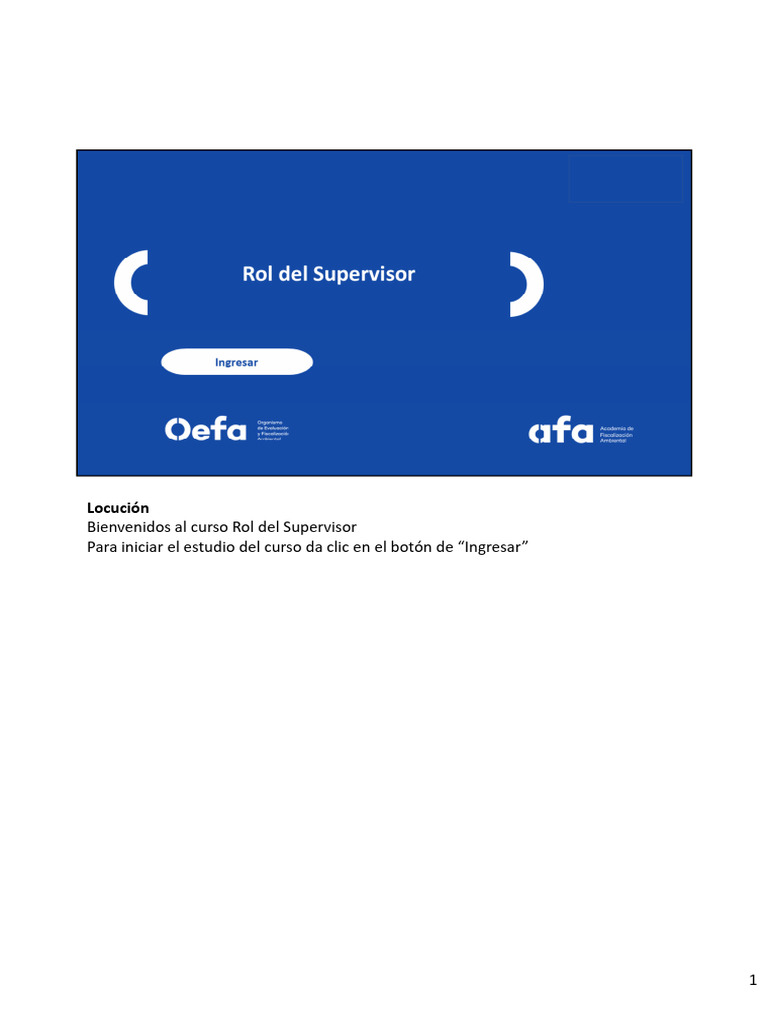 Curso sobre Funciones del Supervisor OEFA | PDF