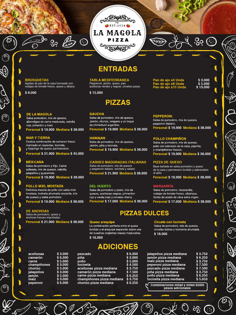Carta La Magola Listo IMPRIMIR | PDF | Pizza | Cocina mediterranea