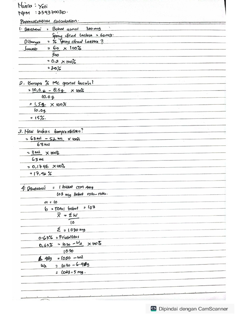 Pharmaceutical Calculation | PDF
