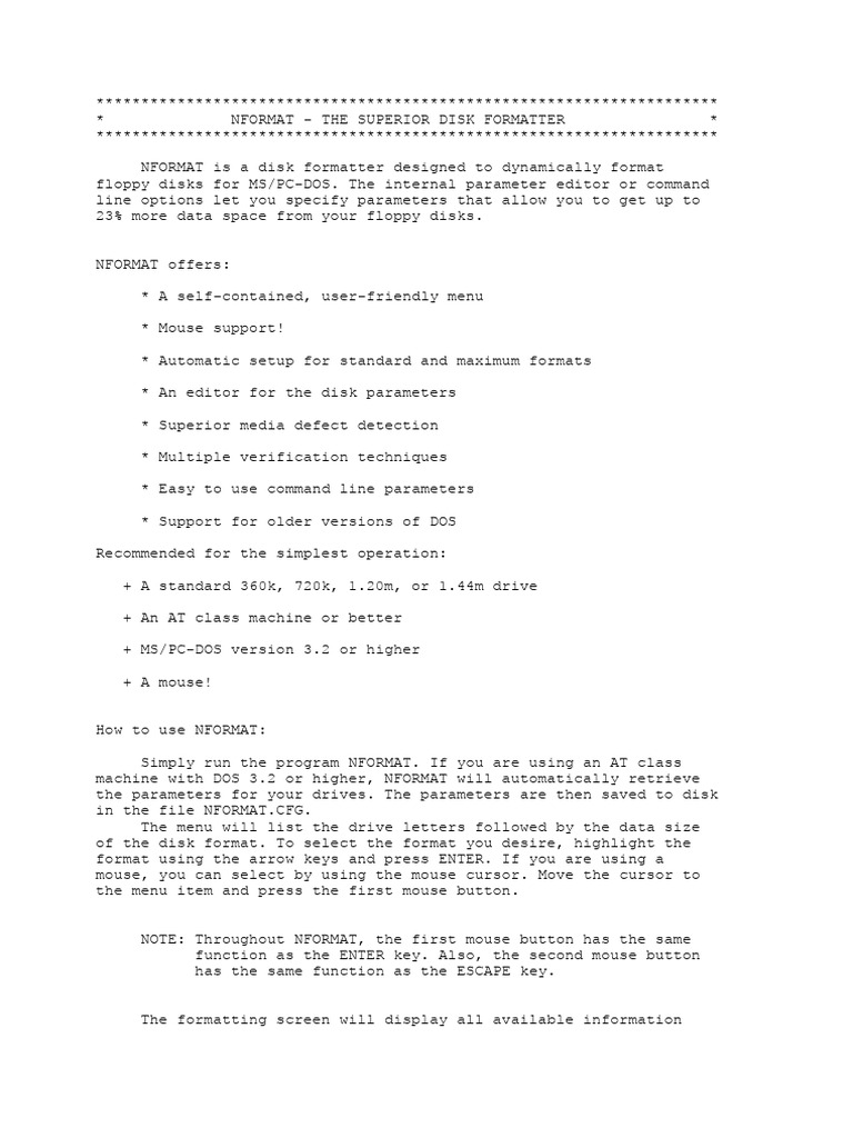 n Format | PDF | Floppy Disk | Data Management