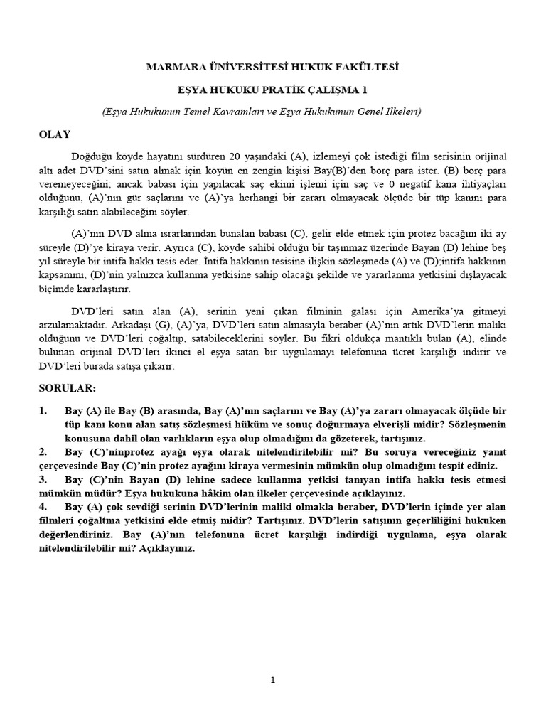 Esya Hukuku Pratik 1 | PDF