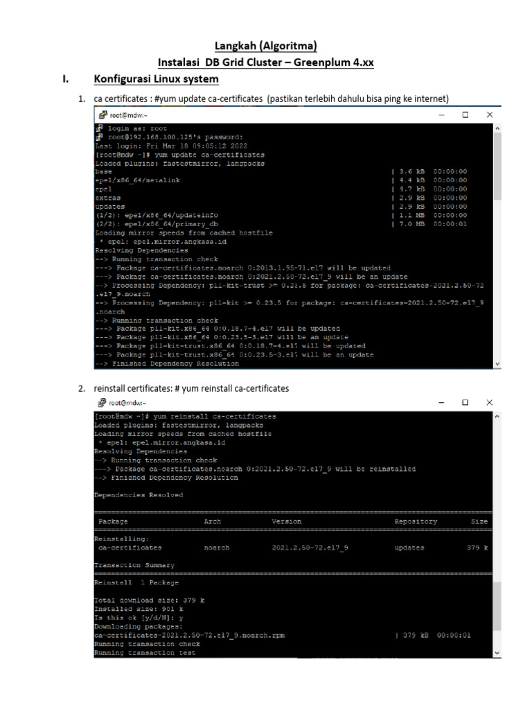 Langkah Instalasi DB Grid Cluster v.1.0 - Greenplum | PDF | Ip Address ...