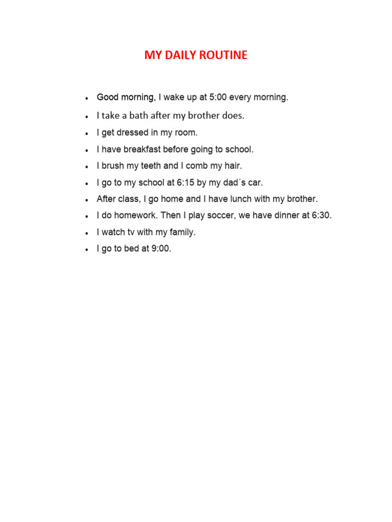 My Daily Routine Overview | PDF