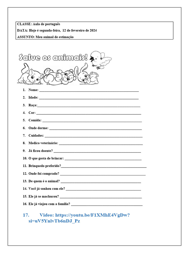 Meu Animal de Estimaçao | PDF