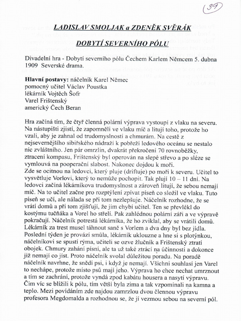 Ladislav Smoljak A Zdeněk Svěrák - Dobytí Severního Pólu | PDF