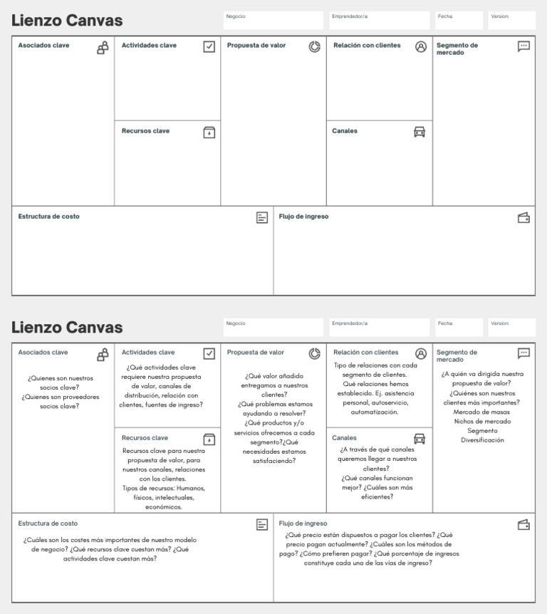 2 - Modelo Lienzo Canvas | PDF | Procesos de negocio | Sector privado