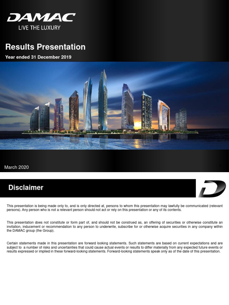 DAMAC Results Presentaion DEC19 | PDF | Equity (Finance) | Business ...