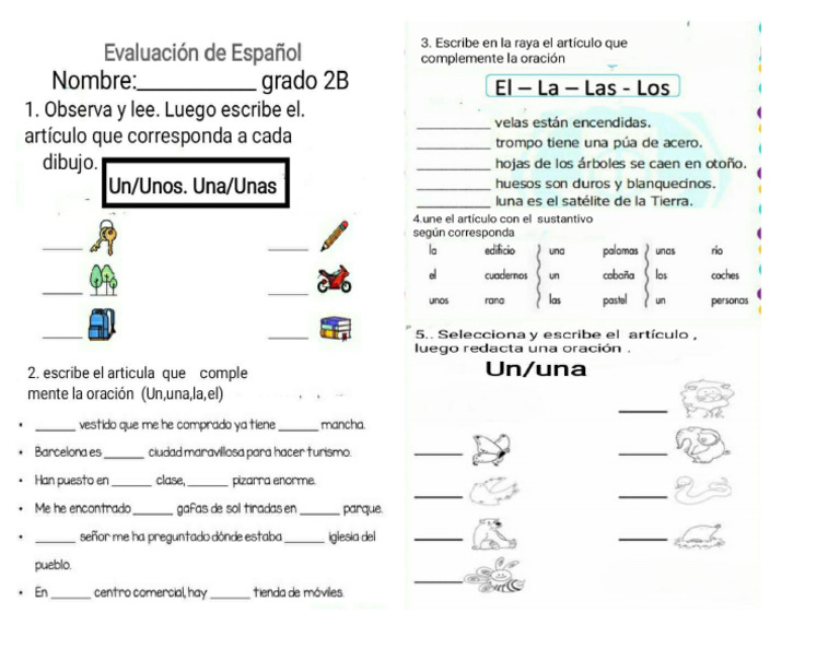 Evaluación Español | PDF
