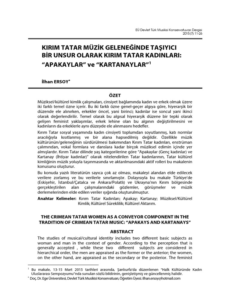 KIRIM TATAR M - Z - K GELENE - NDE TA - IYICI B - R UNSUR OLARAK KIRIM TATAR KADINLARI ...