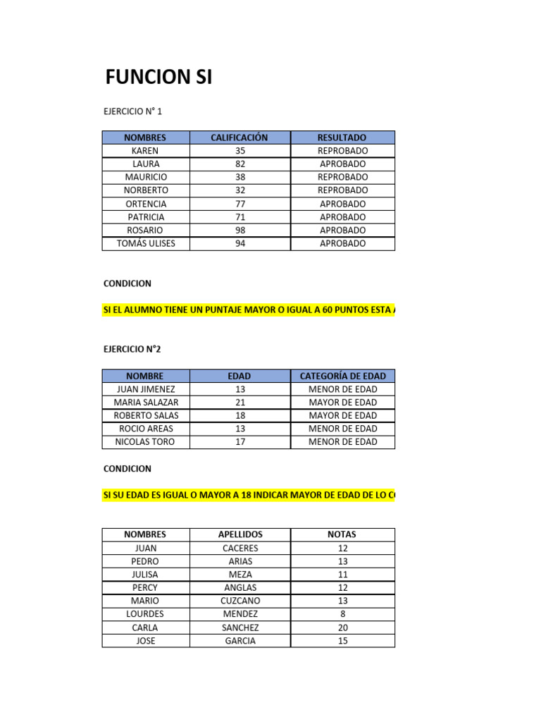 FUNCION SI | PDF