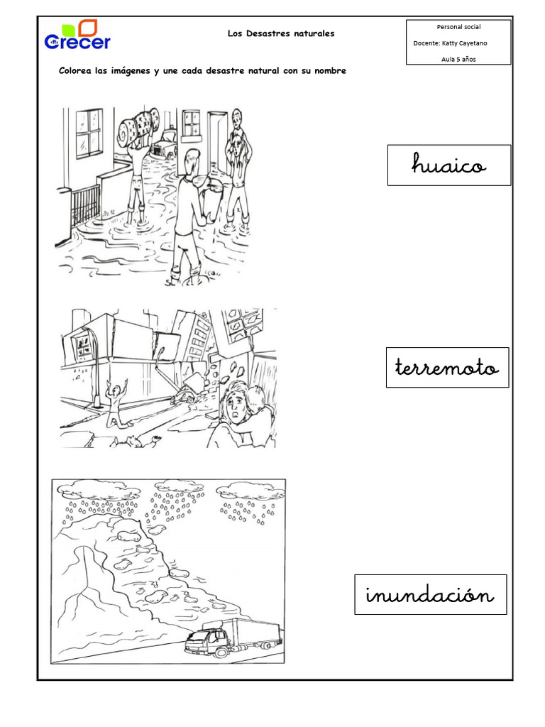 Actividades de desastres naturales para niños | PDF