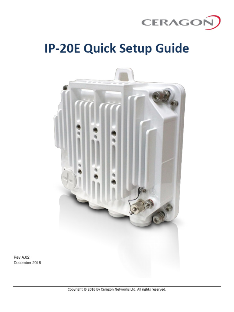 Ceragon FibeAir IP-20E Quick Setup Rev A.02 | PDF | Ip Address ...