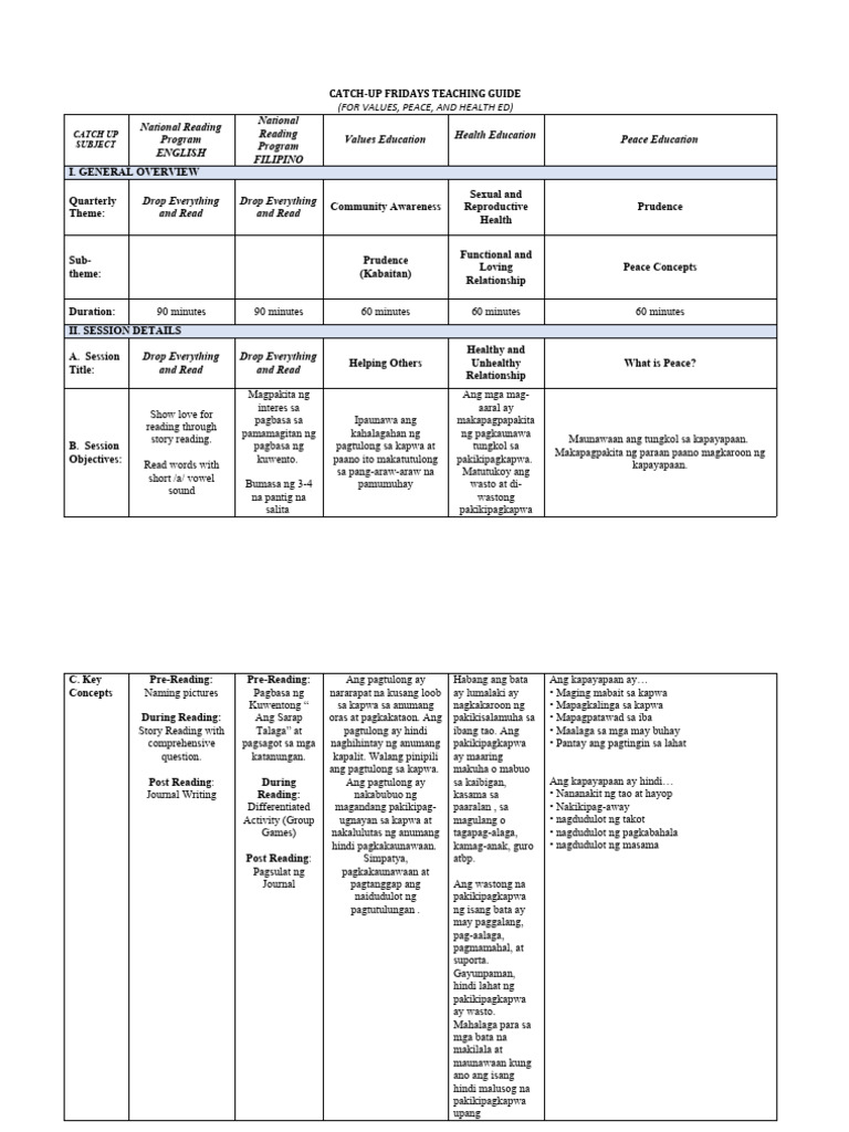 Catch Up DLL - Grade 3 | PDF