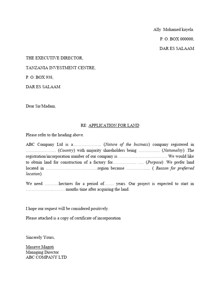 Sample Letter Application | PDF