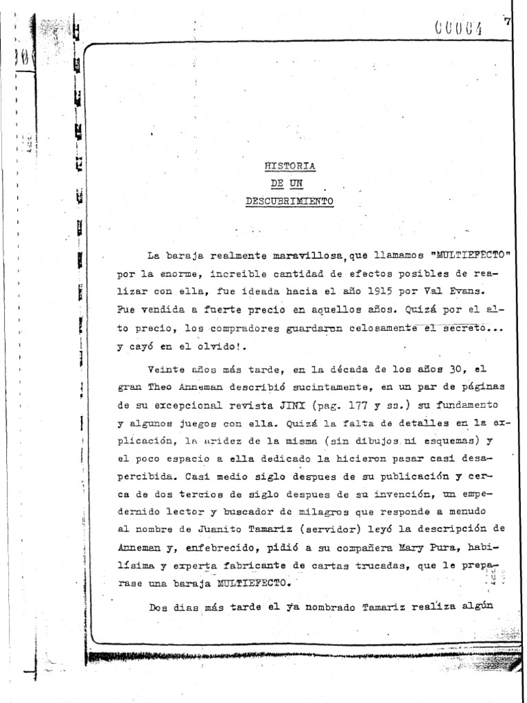 Juan Tamariz - Baraja Multiefecto | PDF | Estudios de idiomas extranjeros