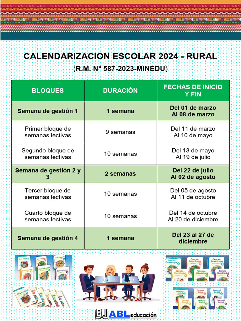 Calendarizacion 2024 - Adecuación Rural | PDF