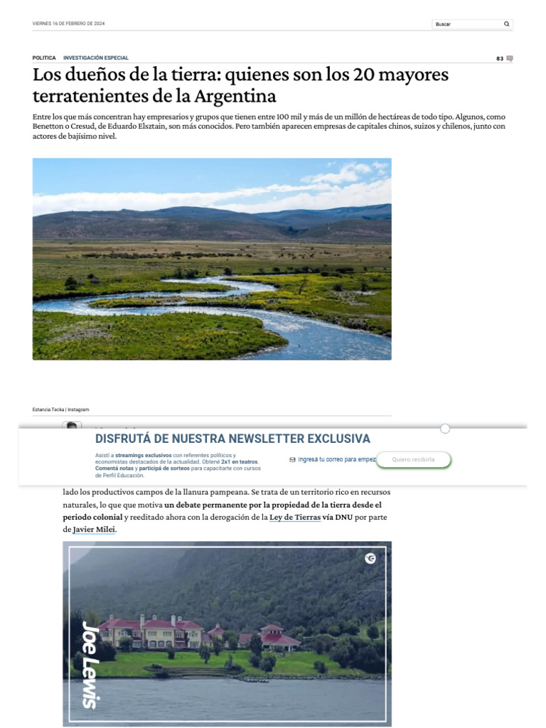 Los dueños de la tierra_ quienes son los 20 mayores terratenientes de ...