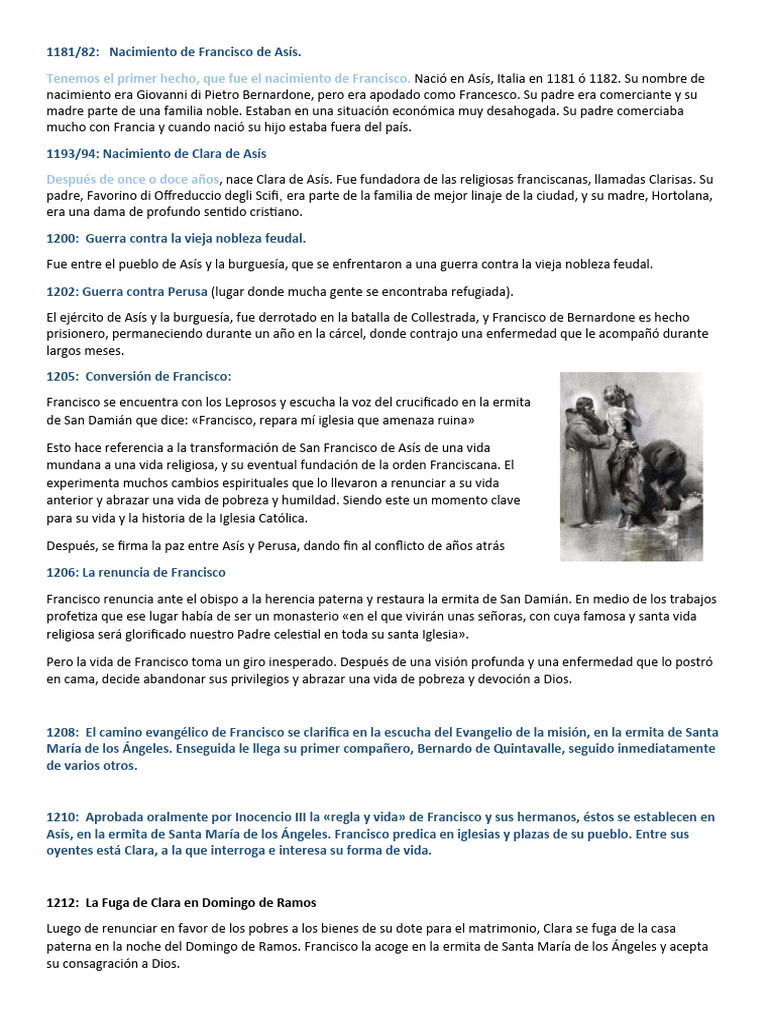 Orígenes de Francisco y Clara de Asís | PDF | Francisco de Asís