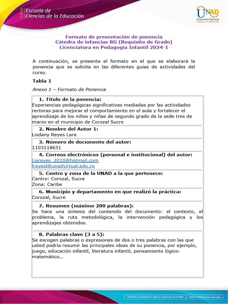 Formato de Ponencia | PDF | Pedagogía | Aprendizaje