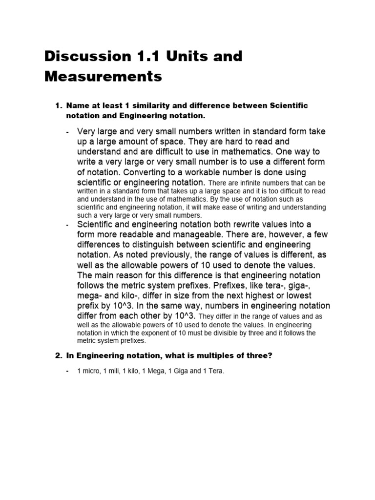 Scientific vs Engineering Notation | PDF