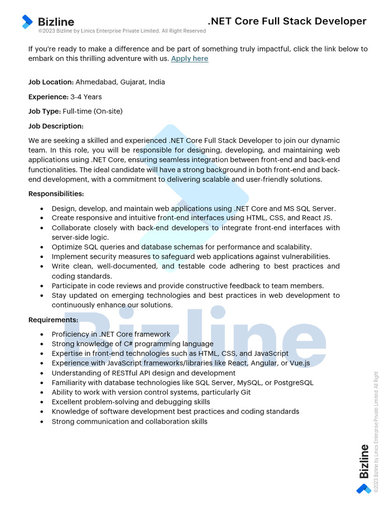 Dot Net Core Full Stack Developer | PDF | Web Development | Computer Engineering