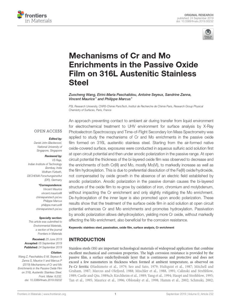 native oxide for XPS | PDF | Stainless Steel | Chromium