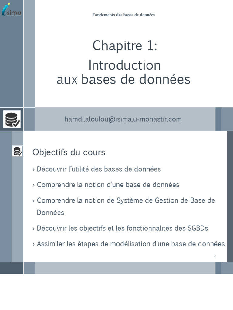 Chapitre1-Introductionauxbasesdedonnees | PDF | Bases de données | Application