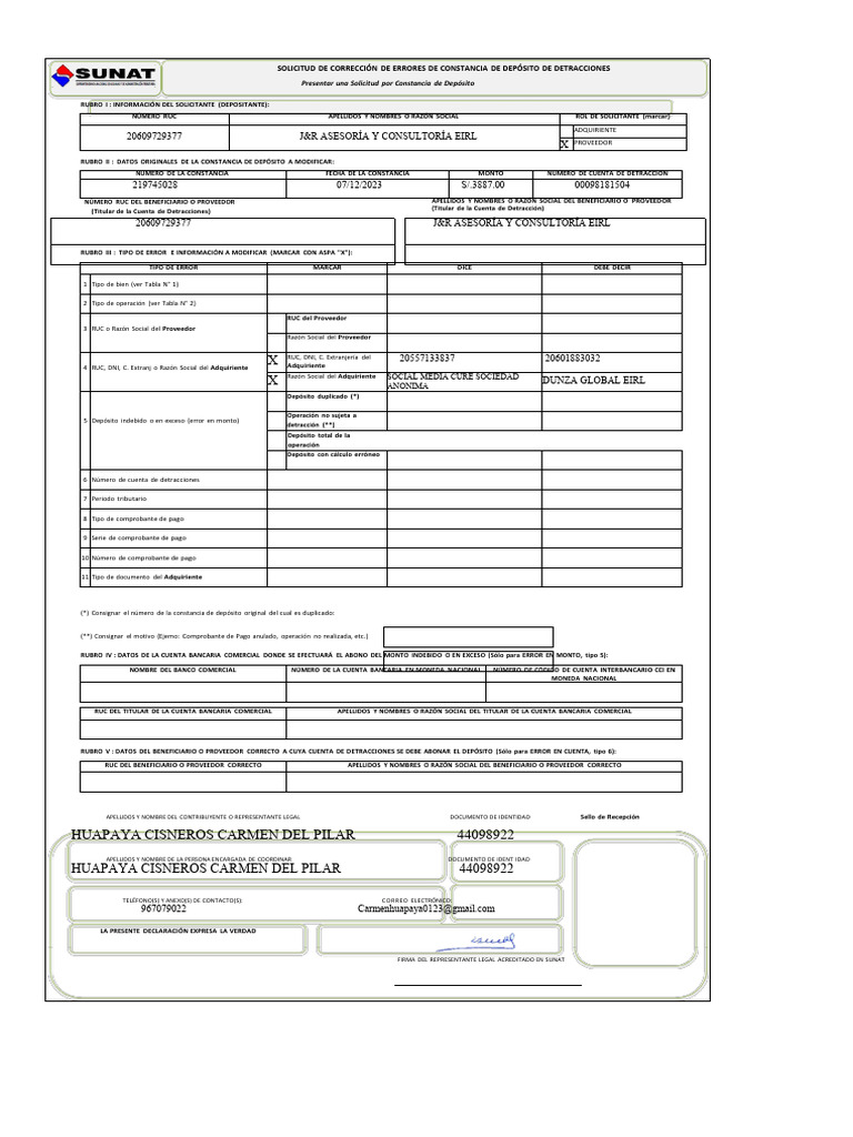 FORMATO SOLICITUD DE CORRECCION DE DEPOSITO | PDF | Bancos | Economias